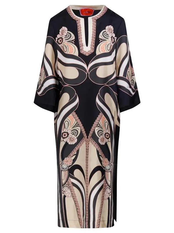 La DoubleJ Printed Kaftan Dress - Black