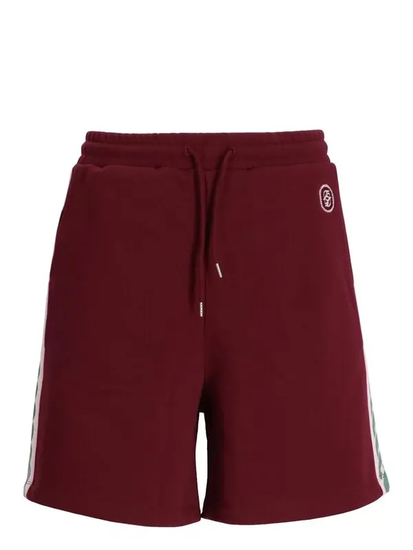 Drole De Monsieur Side-stripe Cotton Shorts - Brown