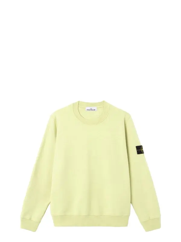 Stone Island Logo Patch Crewneck Sweatshirt - Light Yellow