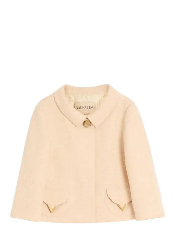 Valentino Garavani Curly Wool Jacket With Gemstone Embellishments - Birch