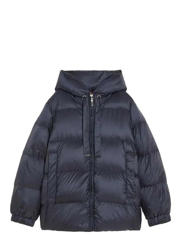 Max Mara Down Jacket In Water-repellent Canvas - Midnight Blue