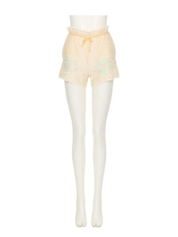 Valentino Garavani Embroidered Scalloped Shorts - White