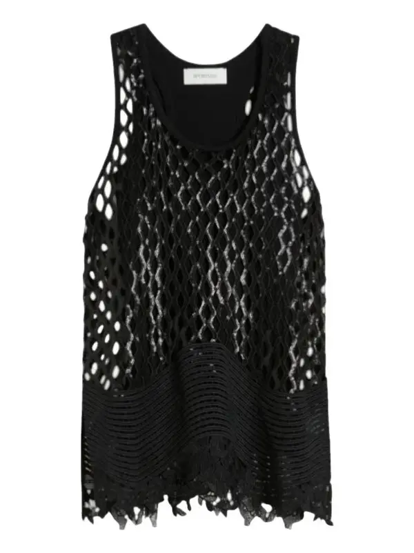 Sportmax Sequin-embellished Open-knit Top - Black