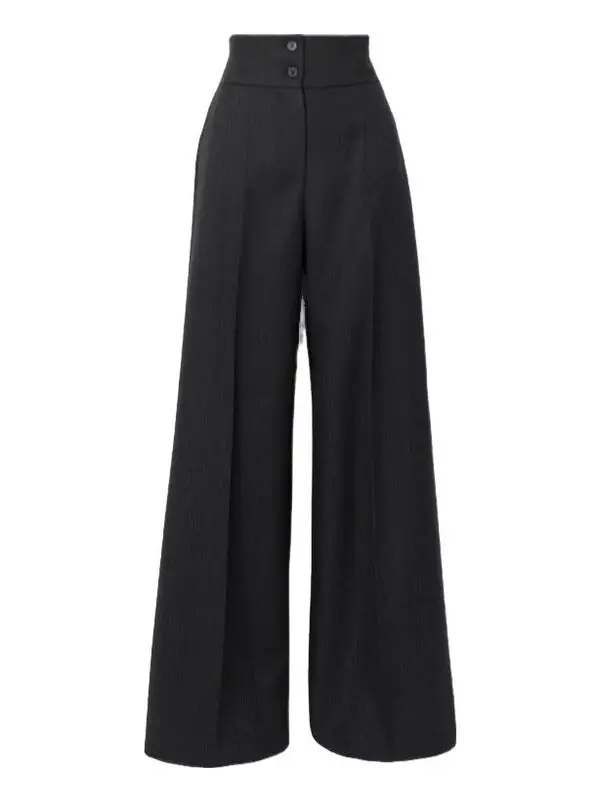 Altuzarra Pinstriped Woven Wide-leg Pants - Black