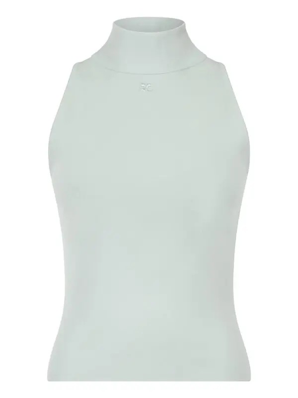 COURREGES High Neck Sleeveless Top - Light Mint