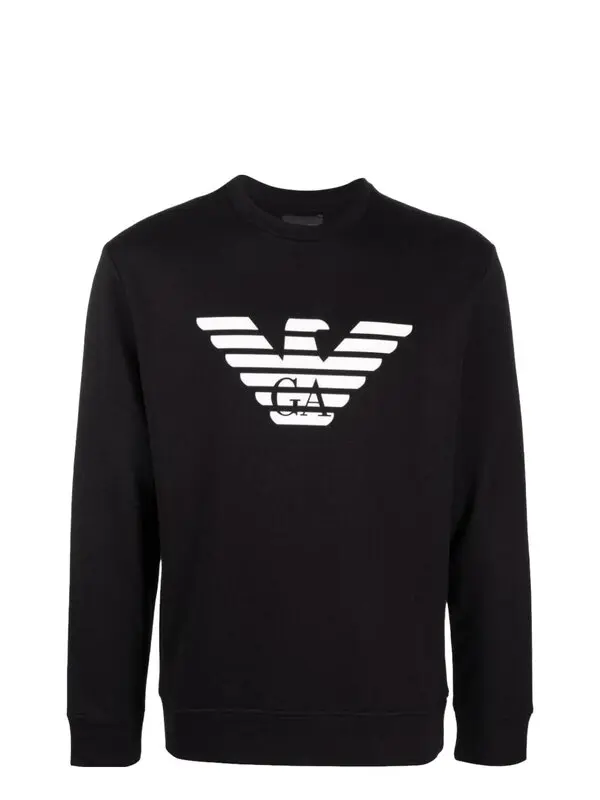 Emporio Armani Logo Crewneck Sweatshirt - Black