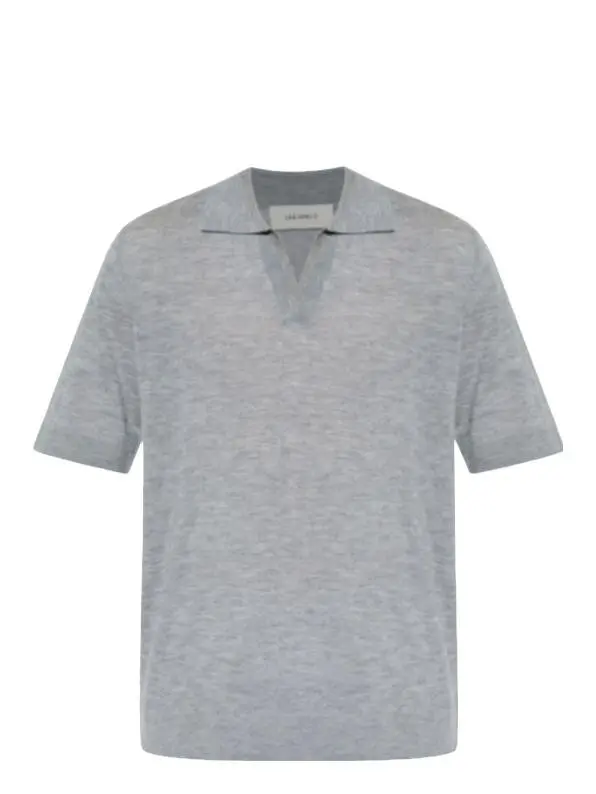 LISA YANG Peter Knitted Polo Shirt - Dark Mist