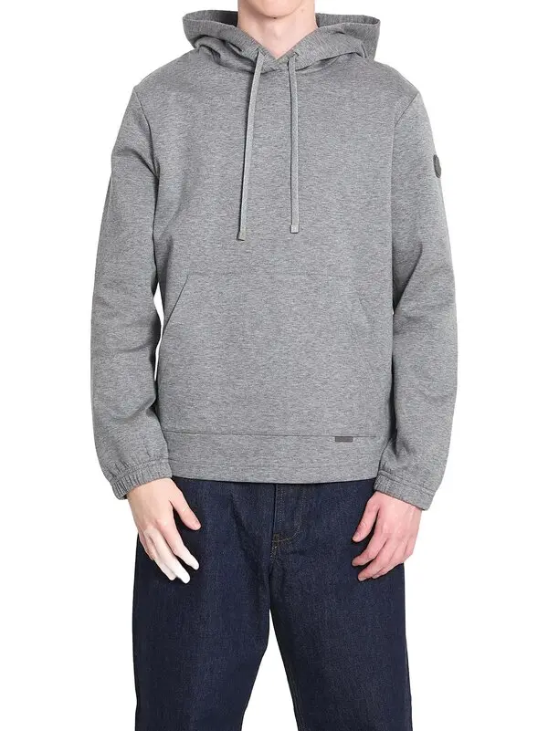 Moncler Logo Patch Drawstring Hoodie - Grey