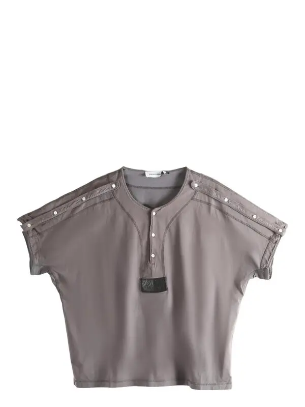 KIKO KOSTADINOV Snap-detail Henley T-shirt - Iris