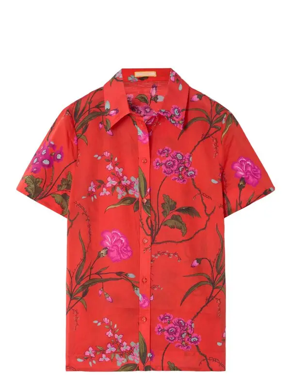Erdem Swinbrook Printed Shirt - Red