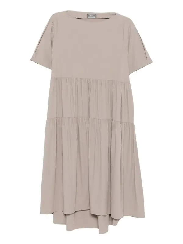 Herno Tiered Short-sleeve Dress - Light Gray