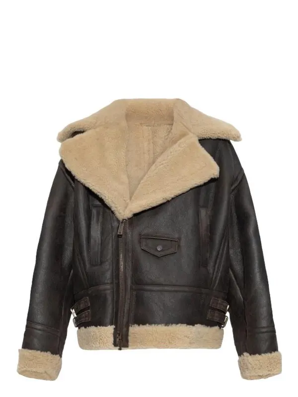 Dsquared2 Zip-up Shearling Jacket - Brown