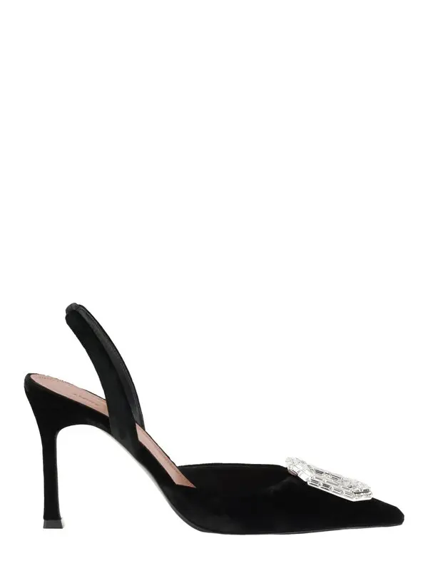 Amina Muaddi Pointed High-heeled Sandals - Black