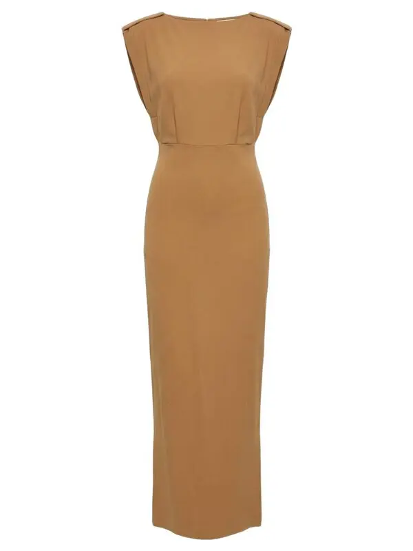 Elisabetta Franchi Red Carpet Milano Stitch Knitted Maxi Dress - Brown