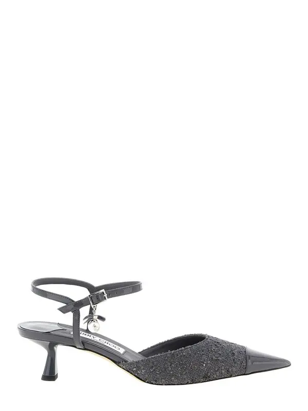 JIMMY CHOO Aren Slingback Pumps With Pearl Pendant - Gray
