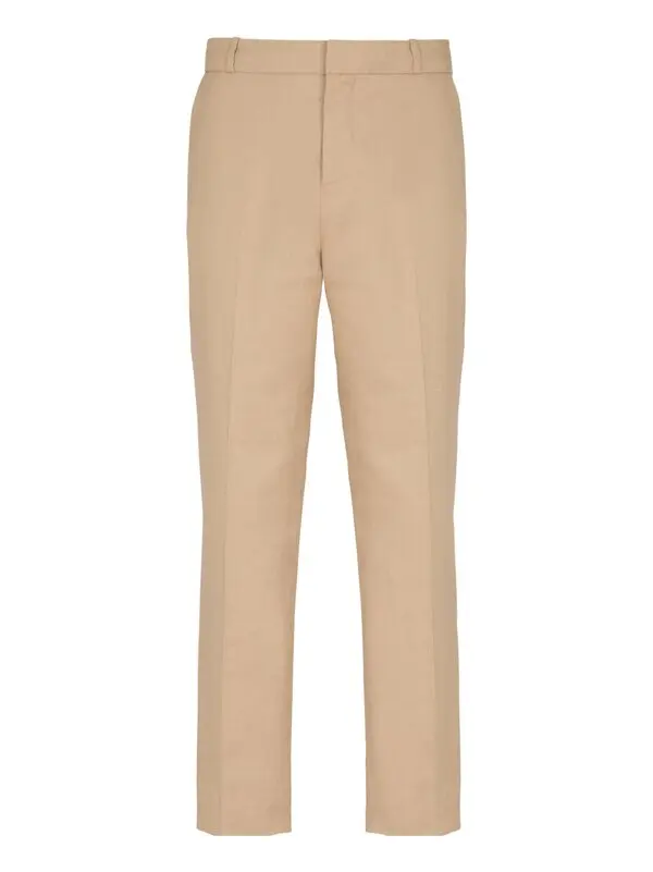 Balmain Creased Tailored Trousers - Beige