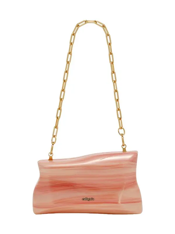 Cult Gaia Malaya Logo Lettering Clutch Bag - Nude