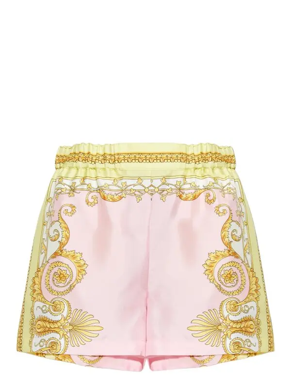 Versace Pattern-printed Elasticated Waistband Shorts - Pink