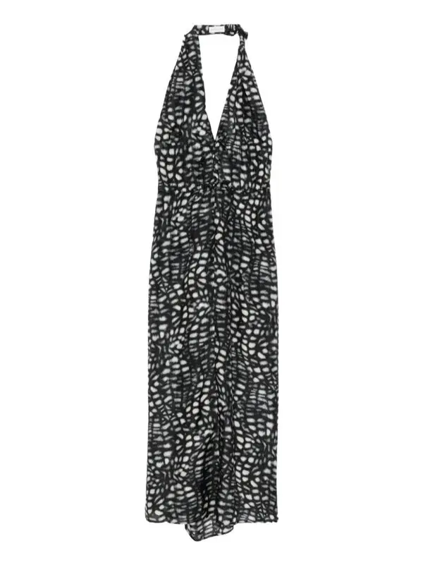 Dries Van Noten Halter Neck Printed Dress - Black