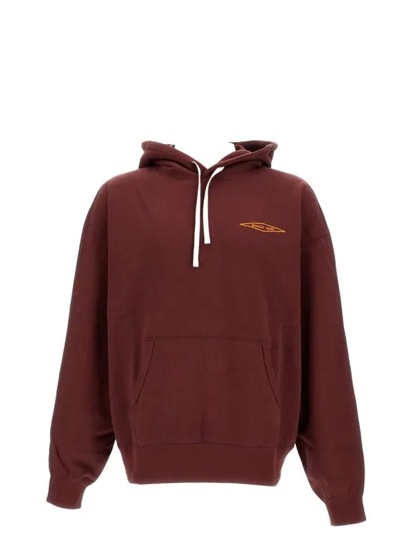 Junya Watanabe Long Sleeve Hooded Sweatshirt With Graphic Detail - Red