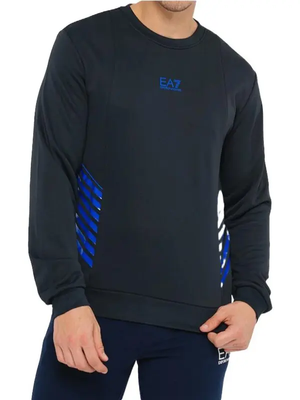 EA7 Round Neck Logo Sweatshirt - Black