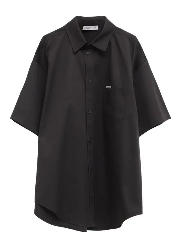 Balenciaga Logo Pocket Short-sleeve Shirt - Black