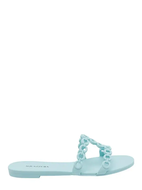 AQUAZZURA Chain Strap Flat Sandals - Blue