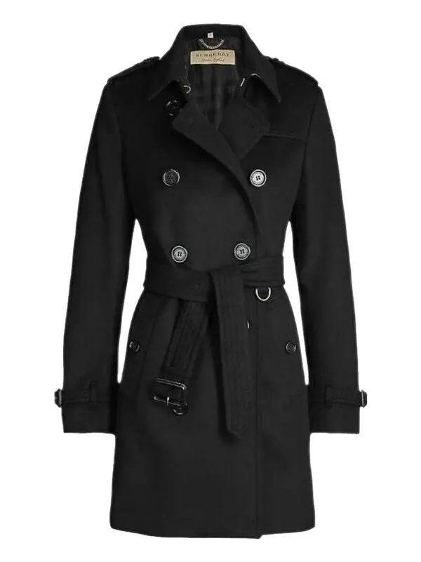 Burberry Double-breasted Belted Coat - Black