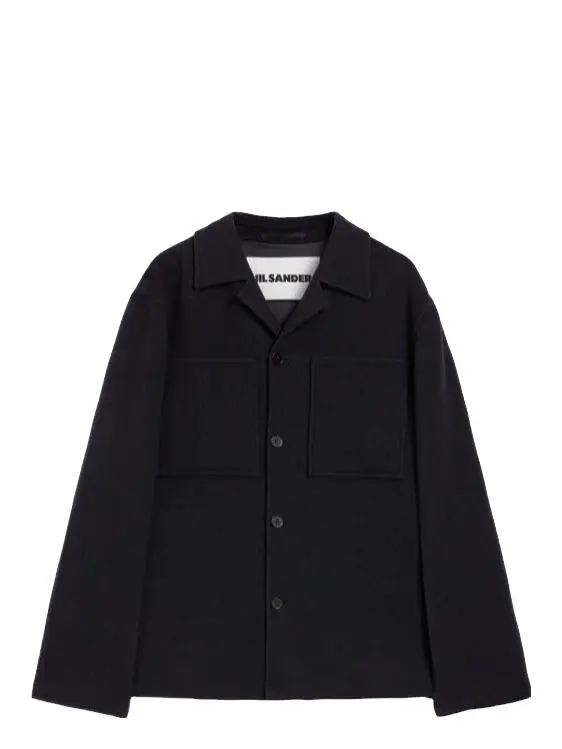 JIL SANDER Buttoned Shirt Jacket - Navy Blue