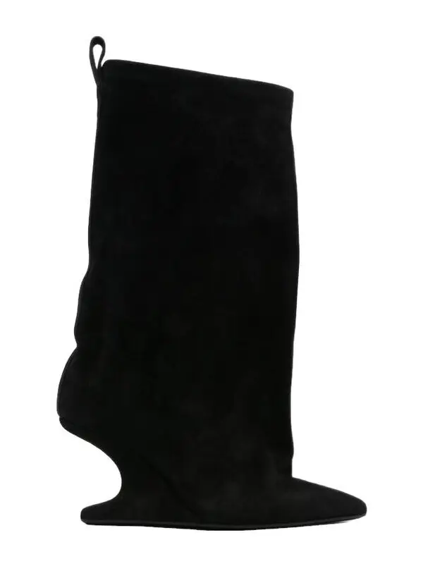 Rick Owens Cantilever Pointed-toe Knee-high Boots - Black
