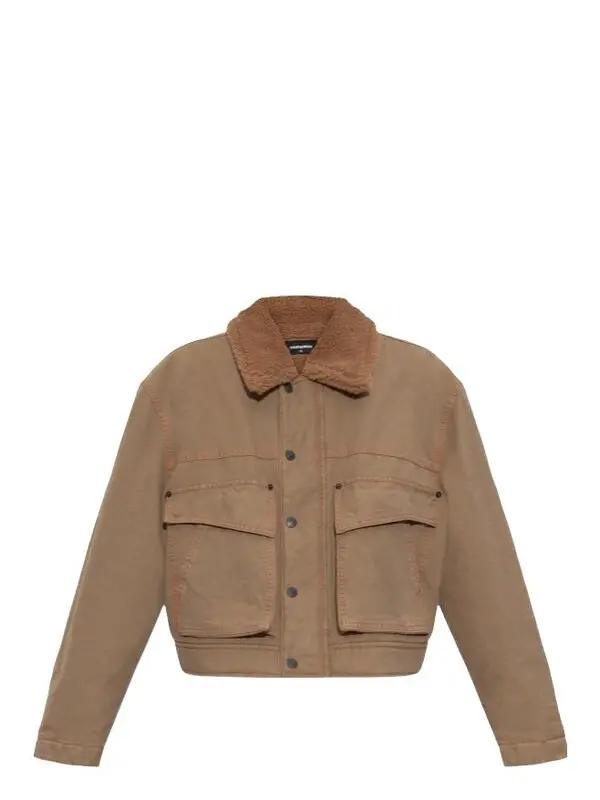 Dsquared2 Buttoned Cropped Jacket With Trimmed Pockets - Brown