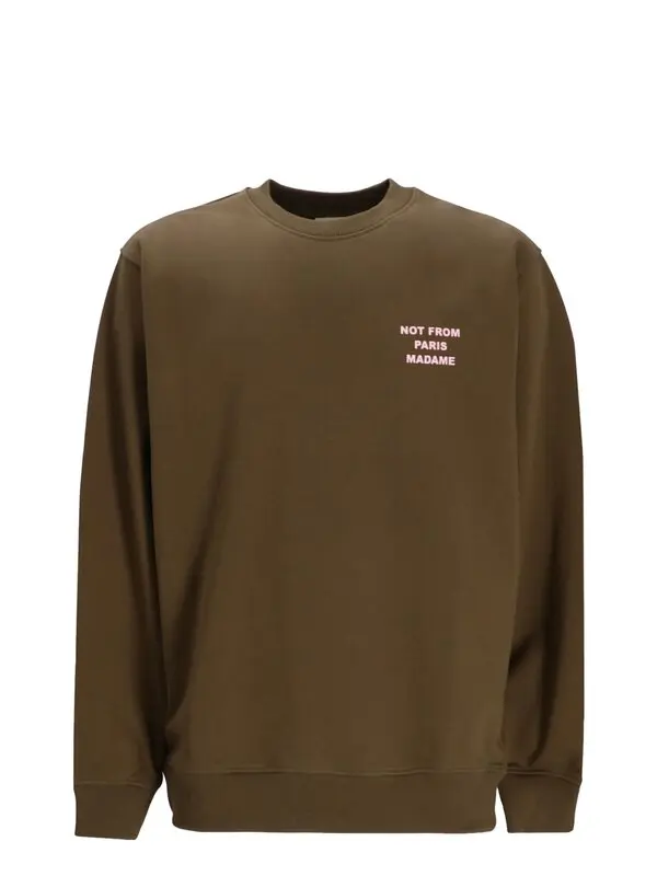 Drole De Monsieur Embroidered Cotton Sweatshirt - Brown