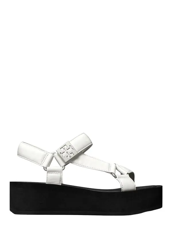 Tory Burch Mellow Platform Sandals - Optical White/silver/perfect Black