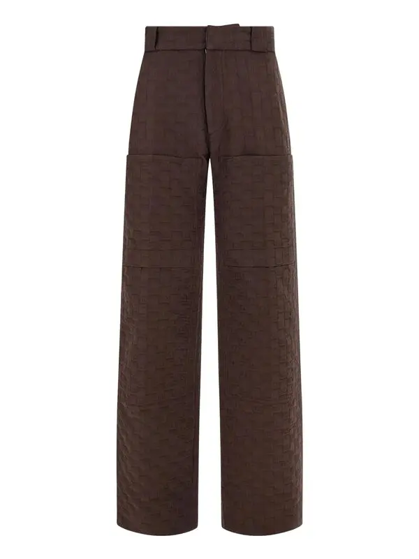 FERRAGAMO Monogram Tailored Trousers - Black