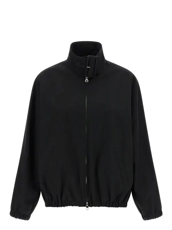 COURREGES Courrèges Zipped Jacket With Buckle Collar - Black