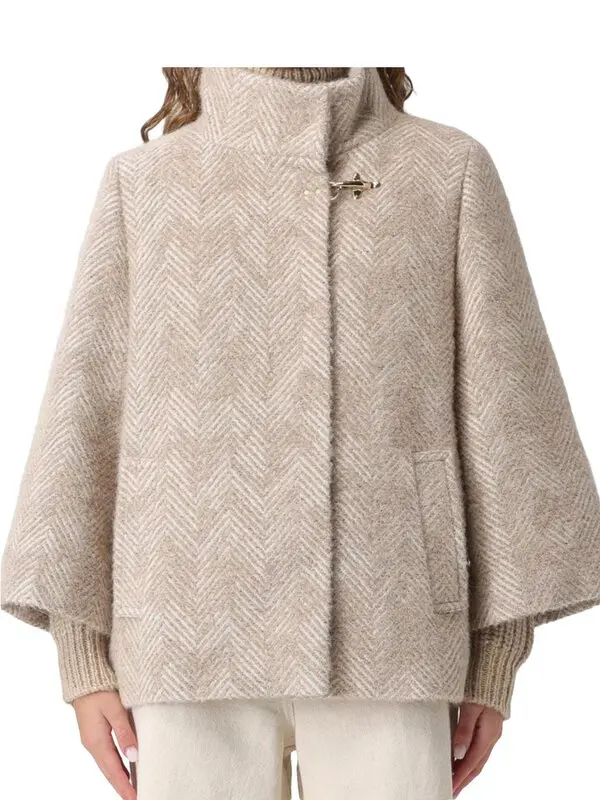 FAY Hook-closure Cape Coat - Nude