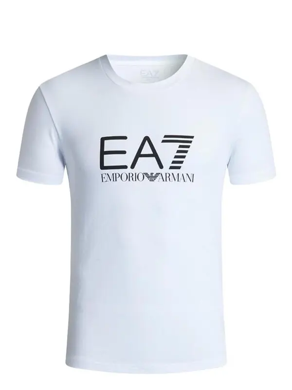 EA7 Printed T-shirt With Round Neck - Blue