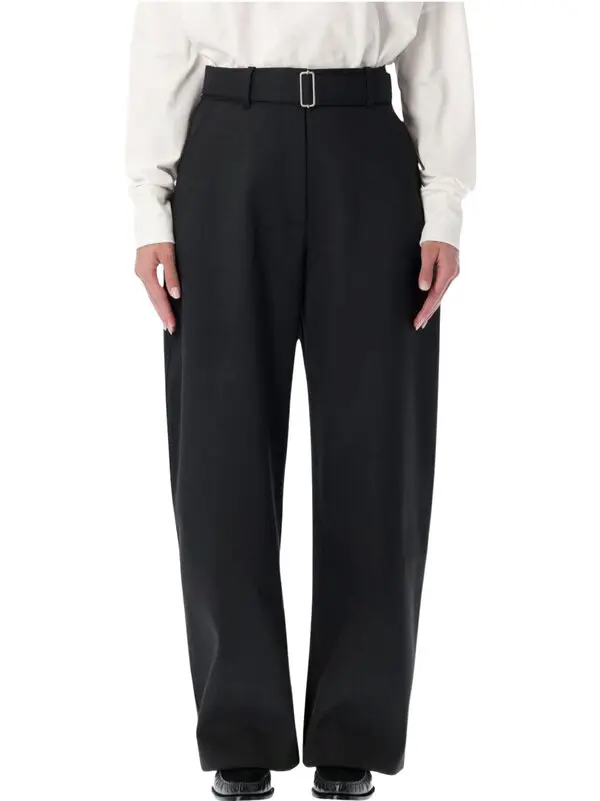 Studio Nicholson Belted Viscose Trousers - Black