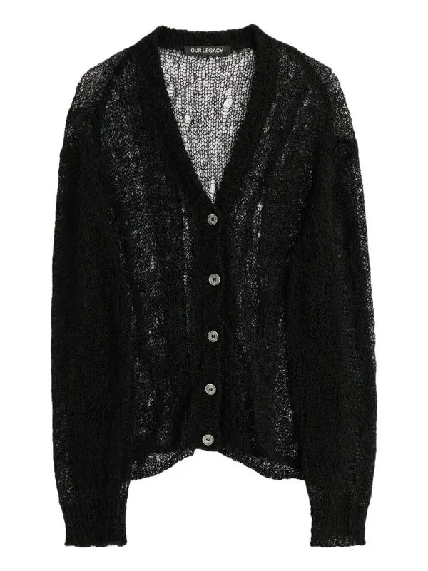 Our Legacy Sheer Open-knit Cardigan - Black