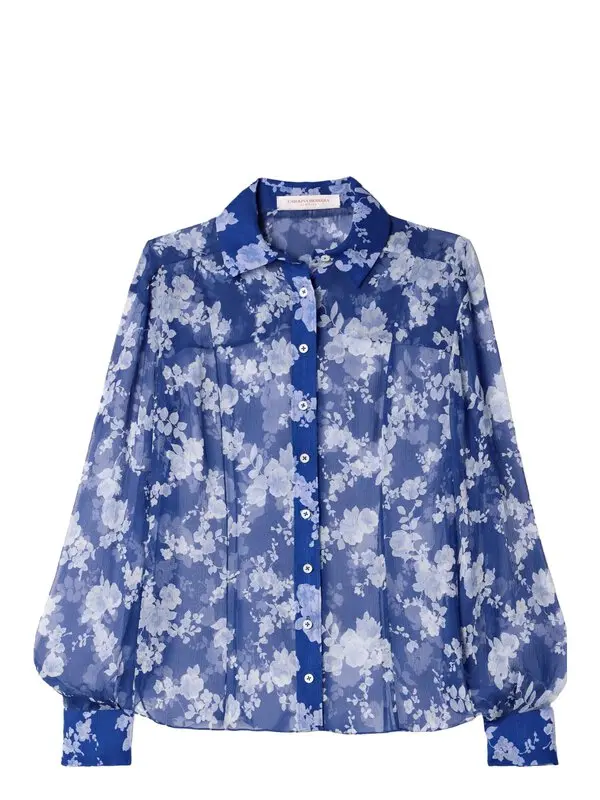 Carolina Herrera Printed Floral Shirt - Blue