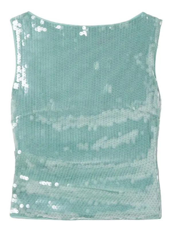 Staud Eton Sequined Top - Green
