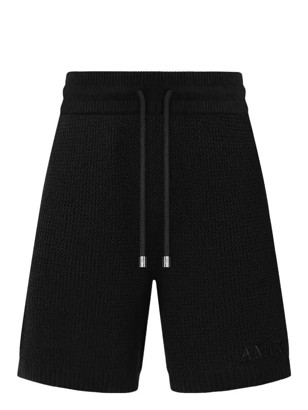 Amiri Ribbed Drawstring Shorts - Black