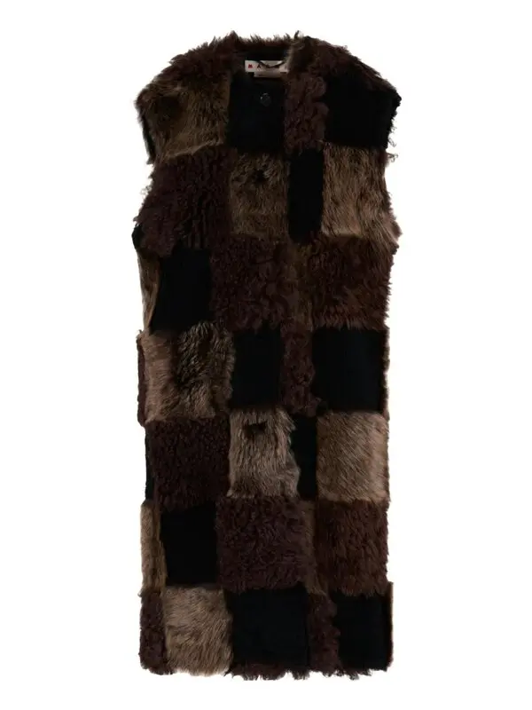 Marni Shearling Long Vest - Peat