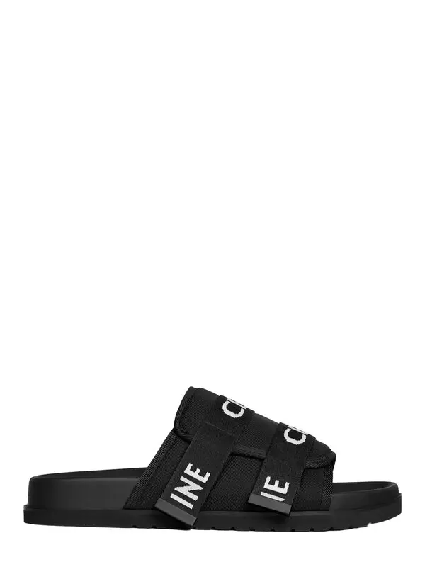 Celine Strappy Sandals With Monogram Pattern - Black/white
