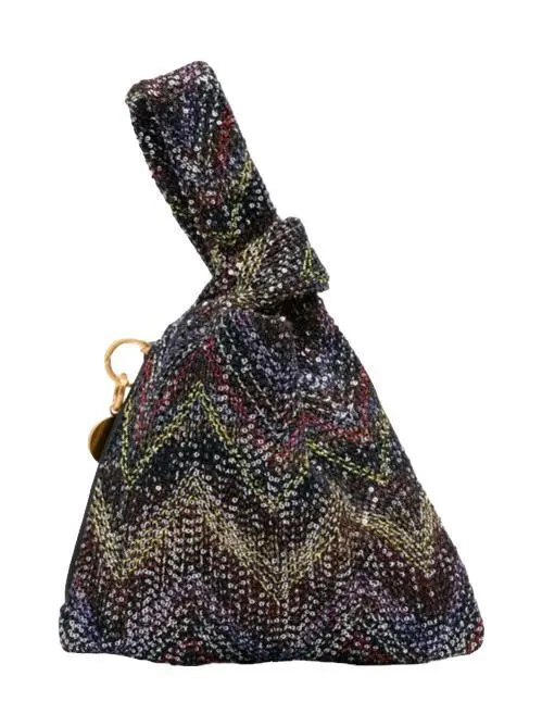 Missoni Knot Detailed Raschel Lurex Tote Bag - Black