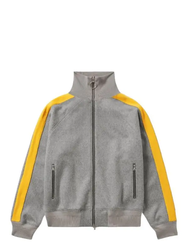 1989 STUDIO Contrast Trim Zip-up Coat - Dark Gray