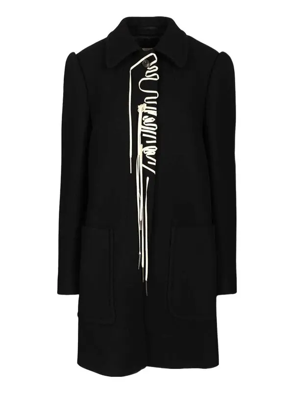 Dries Van Noten Embellished Straight Hem Coat - Black