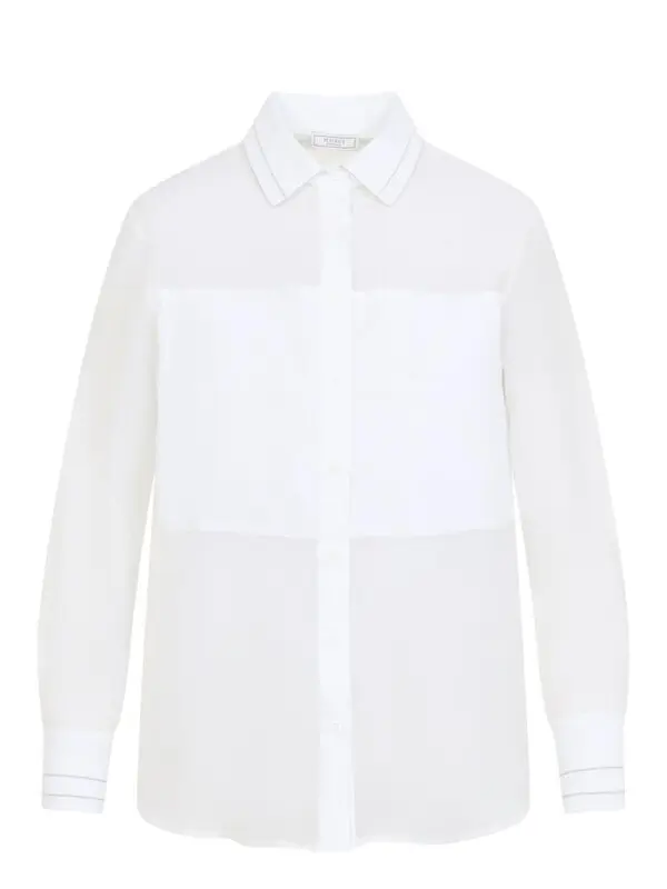Peserico Organza Shirt With Button Closure And Collar - White
