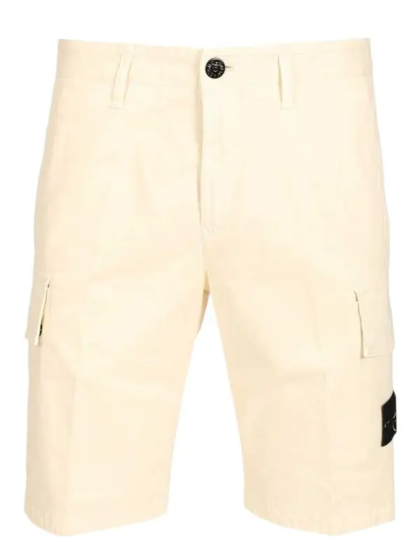 Stone Island Logo Patch Cargo Shorts - Nude