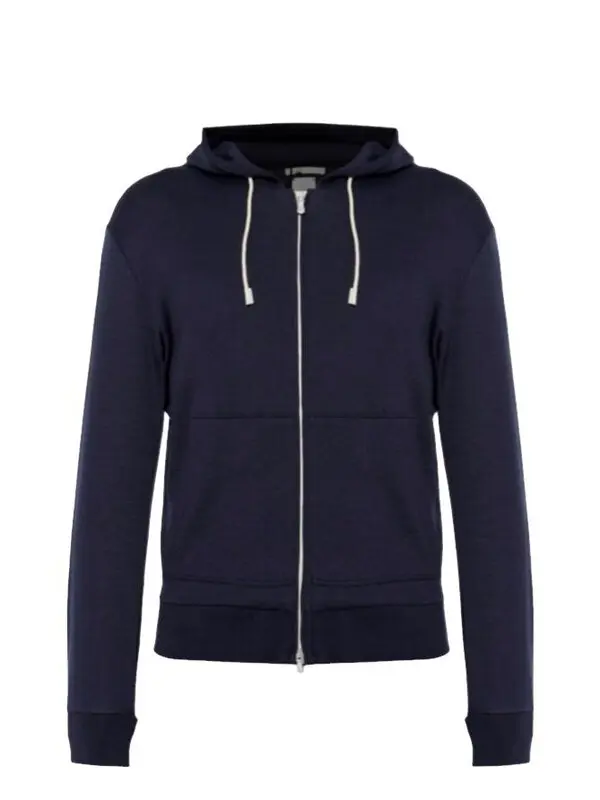 Eleventy Zip-up Hoodie With Drawstring Hood - Black